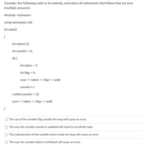 Solved Consider The Following Code In Its Entirety And