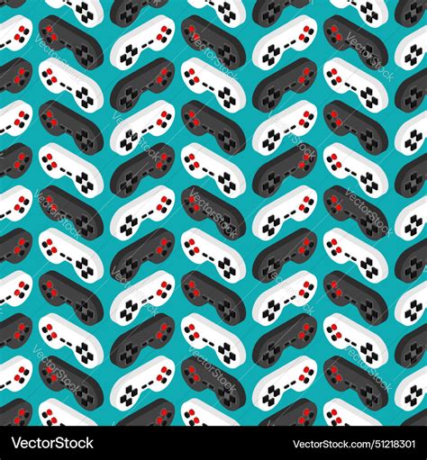 Joystick Pattern Seamless Gamepad Background Vector Image