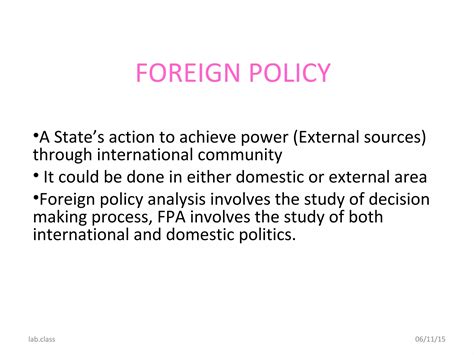Foreign Policy Analysis Ppt
