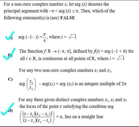 for a non zero complex number z let arg 2 denotes th math