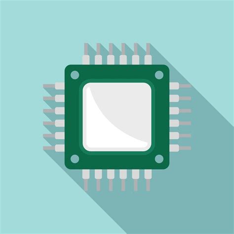Central Processor Icon Flat Vector Chip Circuit 15107698 Vector Art At Vecteezy