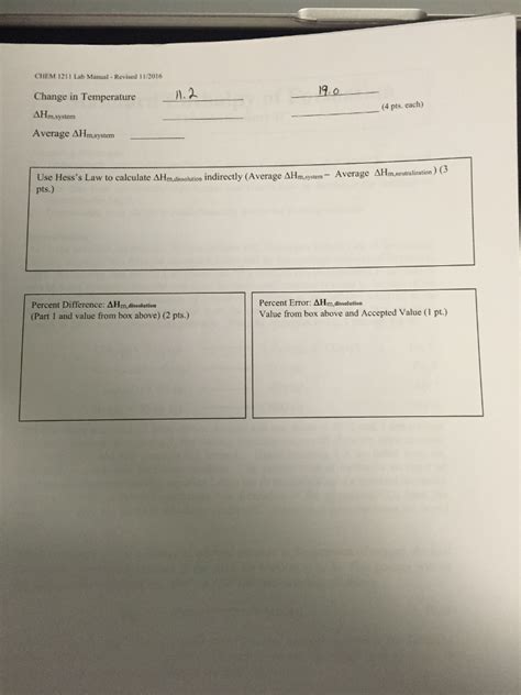 CHEM 1211 Lab Manual Revised 11 2016 9 0 Change In Chegg Com