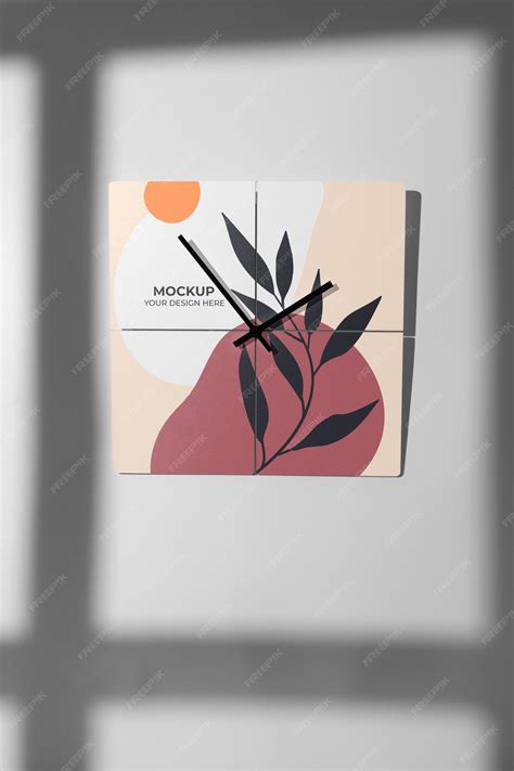 Premium Psd Wall Clock Mock Up Design With Shadow