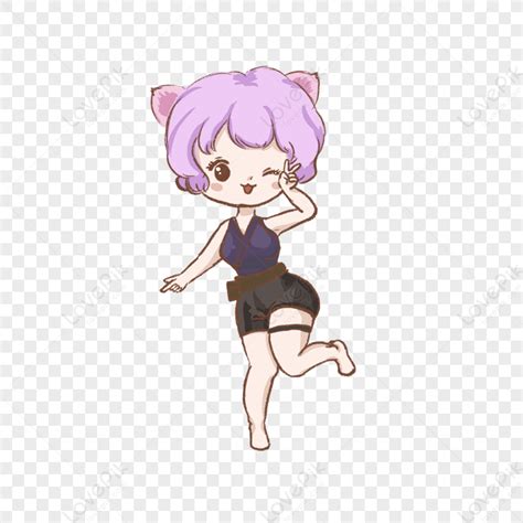 만화 고양이 일러스트 귀 귀여운 소녀현대의인간 Png 일러스트 무료 다운로드 Lovepik