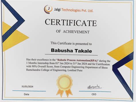 Babusha Takale On Linkedin Rpa Uipath Internship Jalgitechnologies