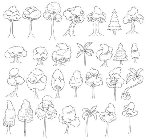 Tree Line Sketch Images Free Download On Freepik