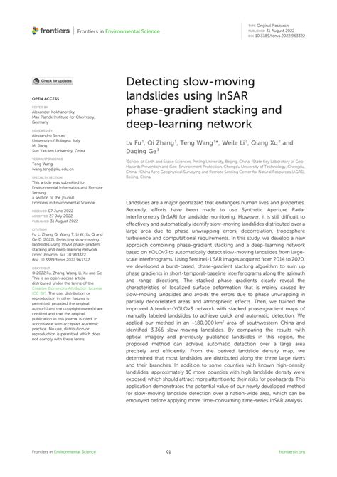 Pdf Detecting Slow Moving Landslides Using Insar Phase Gradient