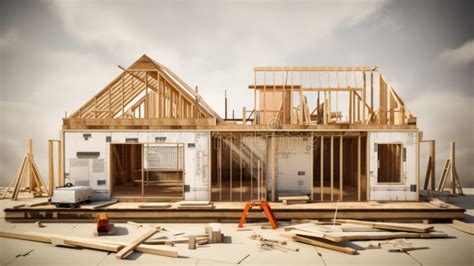Building House Model Construction Project Stock Illustration