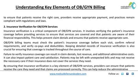 Understanding Key Elements Of Ob Gyn Billing Pptx Health Insurance