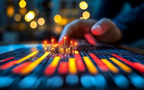 Colorful Financial Chart Visualization With Glowing Elements Digital Technology And Stock