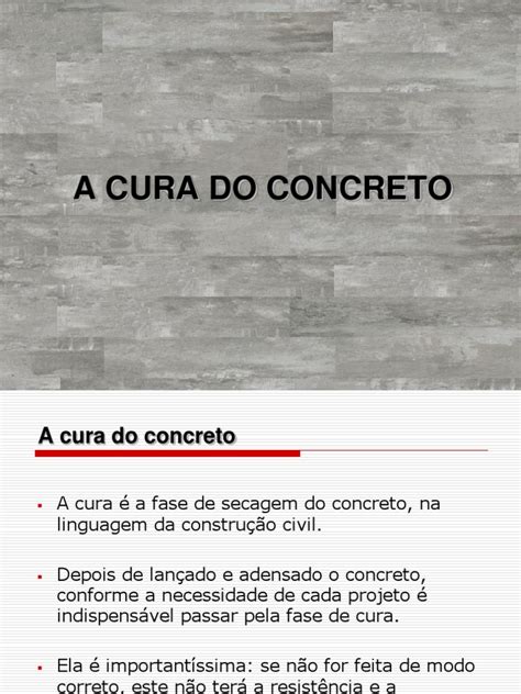 A Cura Do Concreto Pdf Concreto Cimento