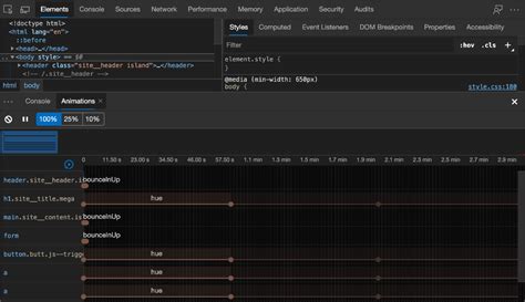 inspect and modify css animation effects microsoft edge development