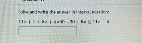 solved solve and write the answer in interval notation