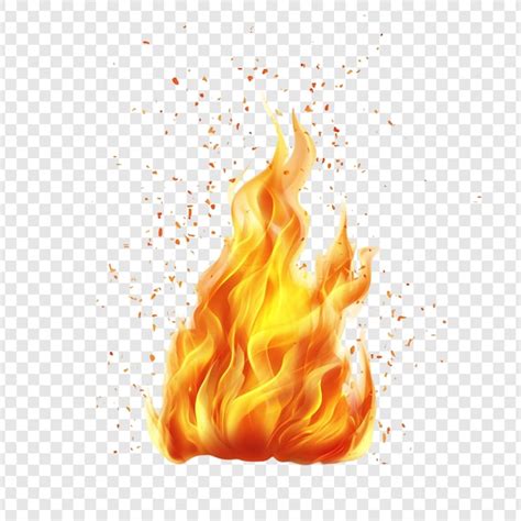 불타는 불꽃 불타는 불 과 뜨거운 불꽃 의 현실적 인 디지털 묘사 무료 Psd 파일