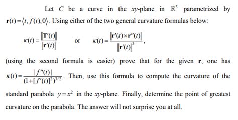 Solved Let C Be A Curve In The Xy Plane In R Parametrized By