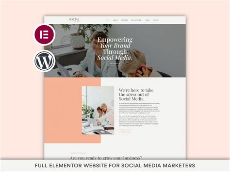 Elementor Pro Template Kit Social Media Marketing Wordpress Website Design Elementor Theme
