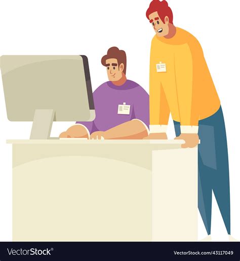 programmers flat royalty free vector image vectorstock
