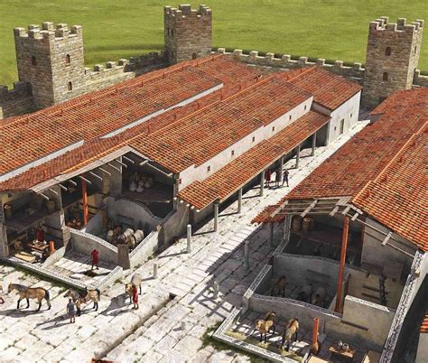 Reconstruction Of Roman Barracks At Chesters Britannia England
