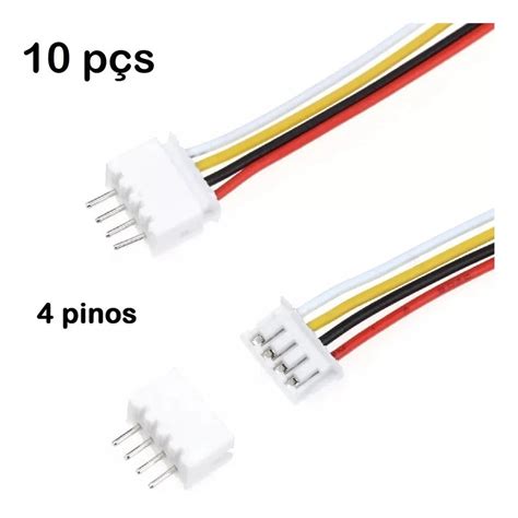 Cabo Conector Jst Xh 4 Pinos Aeromodelismo Raspberry Arduino 10pçs G06