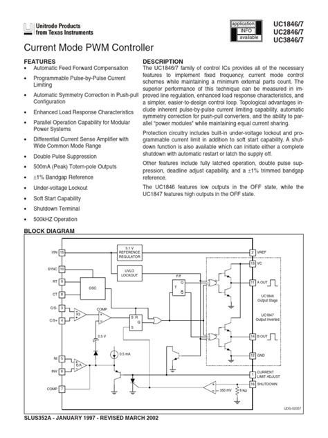 Texasinstruments Uc3846 Datasheet Pdf Amplifier Electronics
