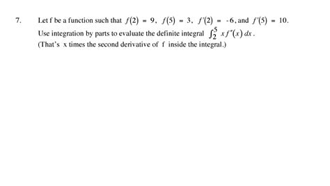 solved 7 let f be a function such that f 2 9 f 5