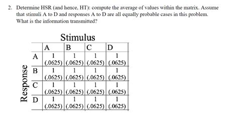 Solved Determine Hsr And Hence Ht Compute The Average Of