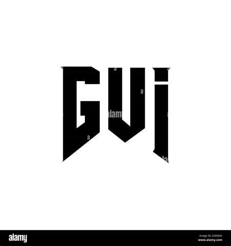 Gui Letter Logo Design For Technology Company Gui Logo Design Black And White Color Combination