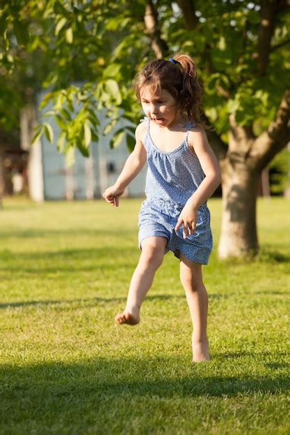 Premium Photo Full Length Of Girl Running On Grass