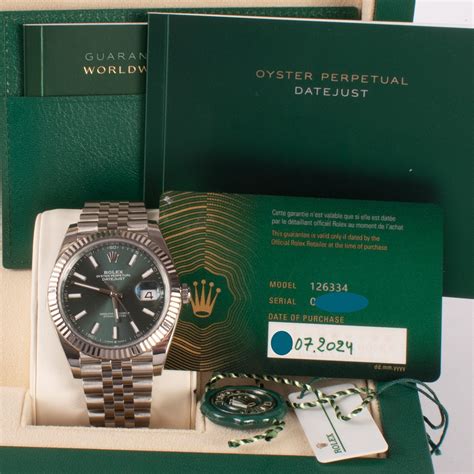 Rolex Datejust 41 M126334 0028 Ca 2024 Mint Green Dial On Jubilee