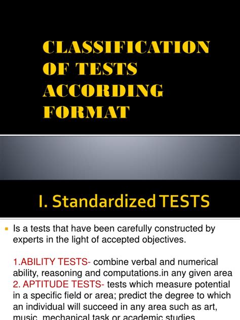 Classification Of Tests According Format 2 Pdf Test Assessment