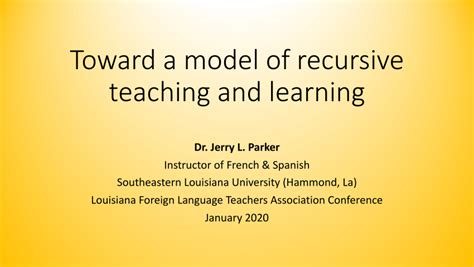 Pdf Toward A Model Of Recursive Teaching And Learning In Foreign Language Education