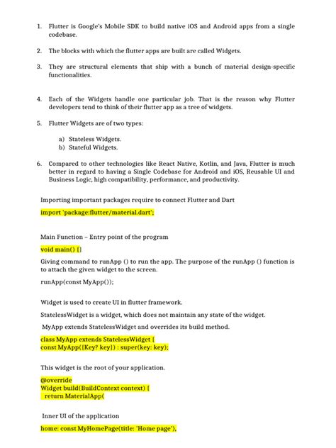 Flutter In Short Keyword Pdf