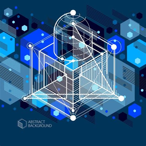 Premium Vector Vector Of Modern Abstract Cubic Lattice Lines Blue