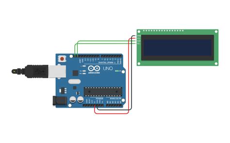 Circuit Design Arduino Lcd 16x2 12c Tinkercad