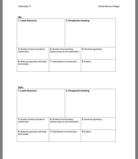 Solved Lab Report For Vsepr Theory And Shapes Of Molecules