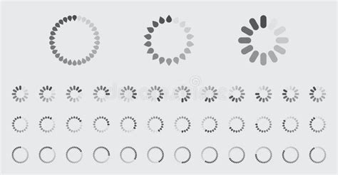 circular loading buffering icons vector set stock illustration