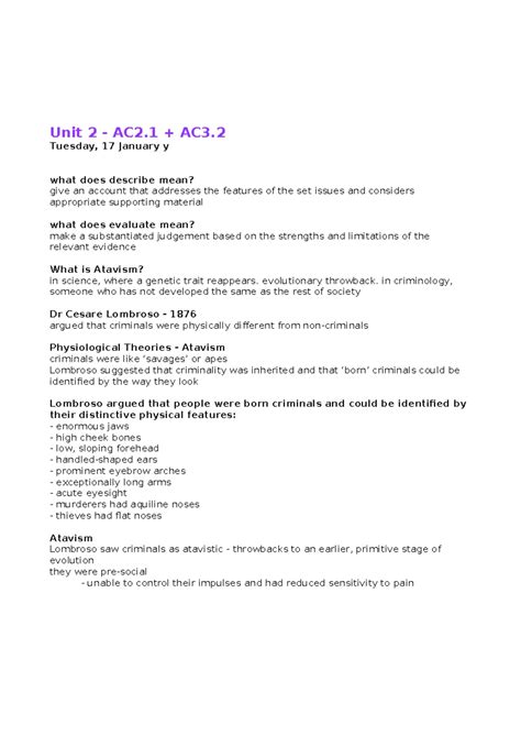 Ac 23 32 Summary Wjec Level 3 Applied Diploma In Criminology