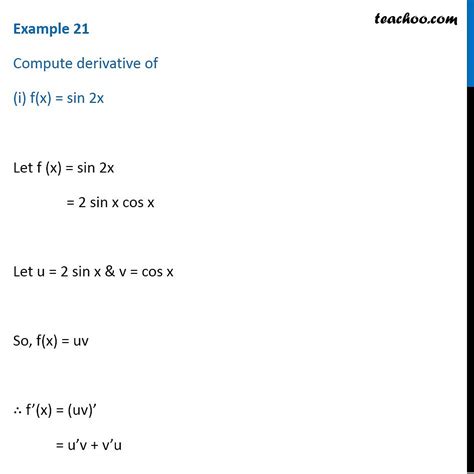 Example Compute Derivative Of F X Sin X Teachoo