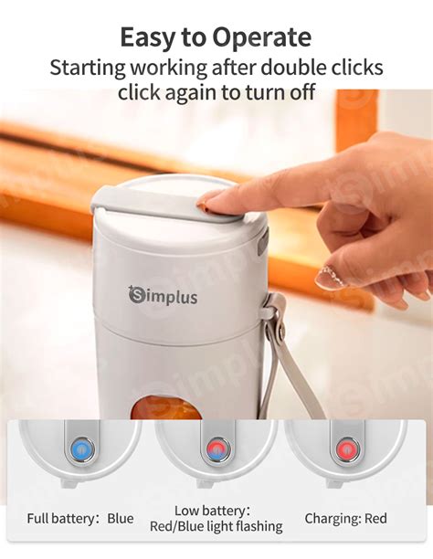 Simplus Portable Juicer Blender Fruit Juice Mixer Usb Rechargeable