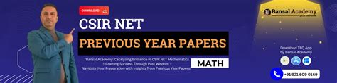 Csir Net Mathematics Previous Year Question Paper Bansal Academy