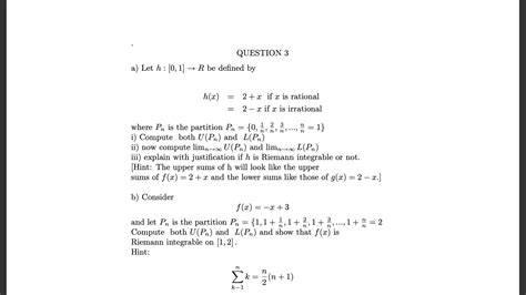 Solved A Let H R Be Defined By H X X If X Is Chegg Com
