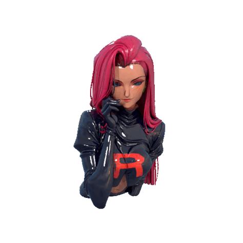 🚀 Jessie Team Rocket Pokémon 3d Bust Model Fan Art Collectible
