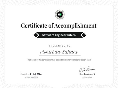 Ashirbad Sahani On Linkedin Ashirbadsahani Hackerrank Certification