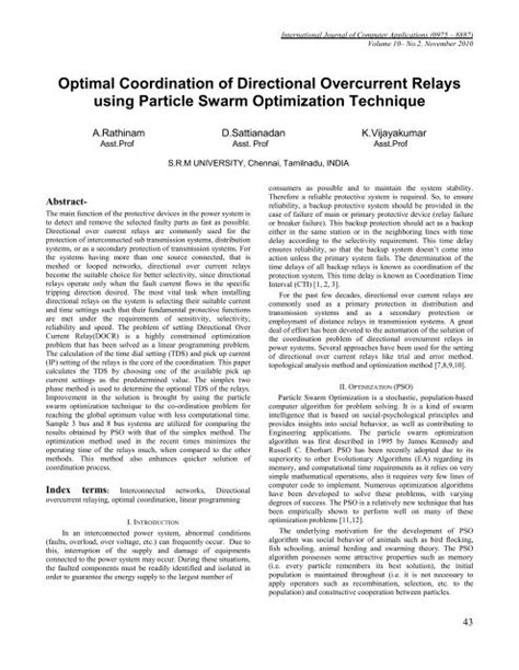 Optimal Coordination Of Directional Overcurrent Relays Using