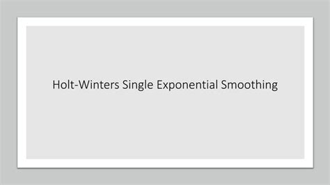 what is the holt winters forecasting algorithm and how can it be used