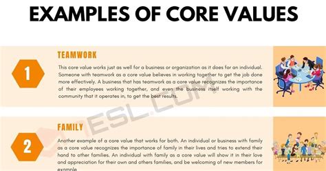 Core Values 9 Important Examples Of Core Values • 7esl Core Values Personal Core Values New