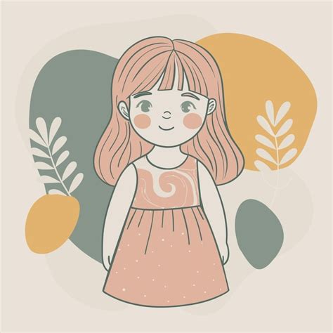 Premium Vector A Drawing Of A Girl With The Number On It