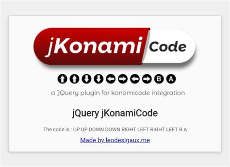 A Funny Jquery Plugin To Enable The Konami Code On Your Website Free