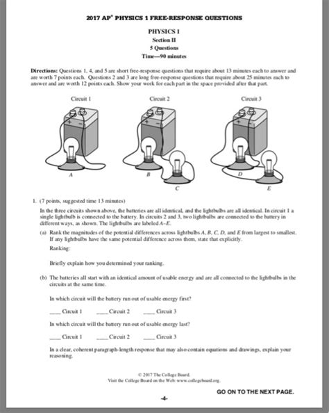 Solved AP PHYSICS FREE RESPONSE QUESTIONS PHYSICS Chegg Com
