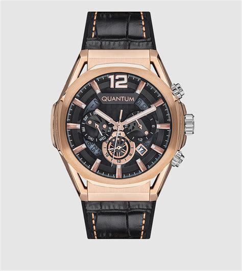 Buy Quantum Round Black Dial Analog Watch In Brown 6thstreet Kuwait